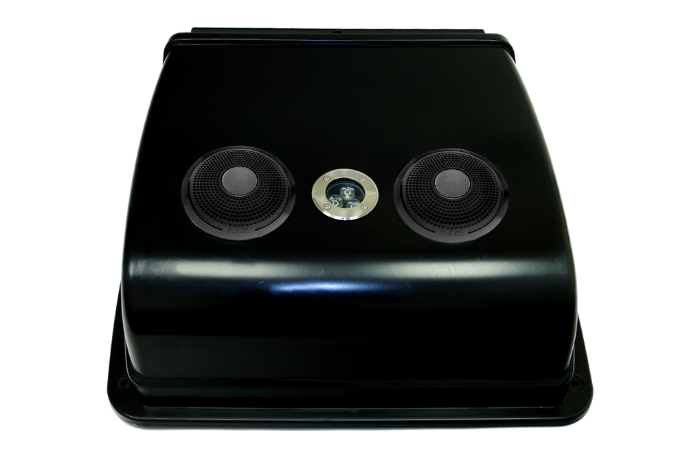 Electronics Box in White with Speaker and Lights for Center Console ...