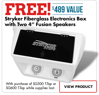 SG600 Folding T-Top for Center Console Boats by Stryker | Anodized Finish