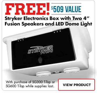 SG600 Folding T-Top for Center Console Boats by Stryker | Anodized Finish