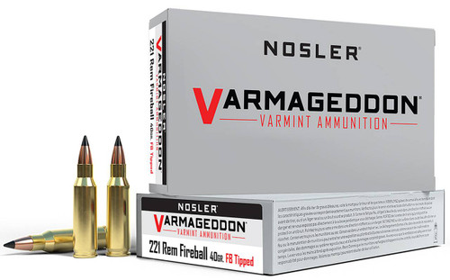 Nosler Varmageddon Ammunition 221 Remington Fireball 40 Grain Tipped ...