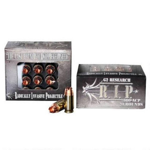 G2 Research RIP, 380ACP, 62 Grain, Lead Free Copper, 20 Round Box 00016 ...