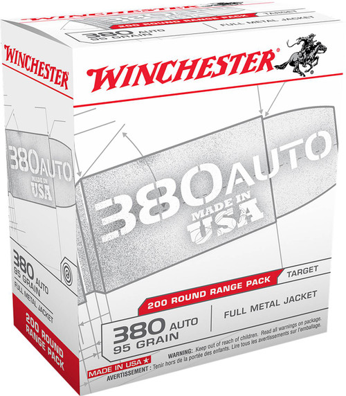 Winchester USA White Box Subsonic Centerfire Ammunition, 380 ACP, Full ...