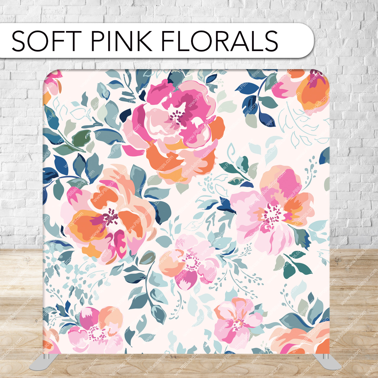 Pillow Cover Backdrop (Pink Floral Romance) - PB Backdrops