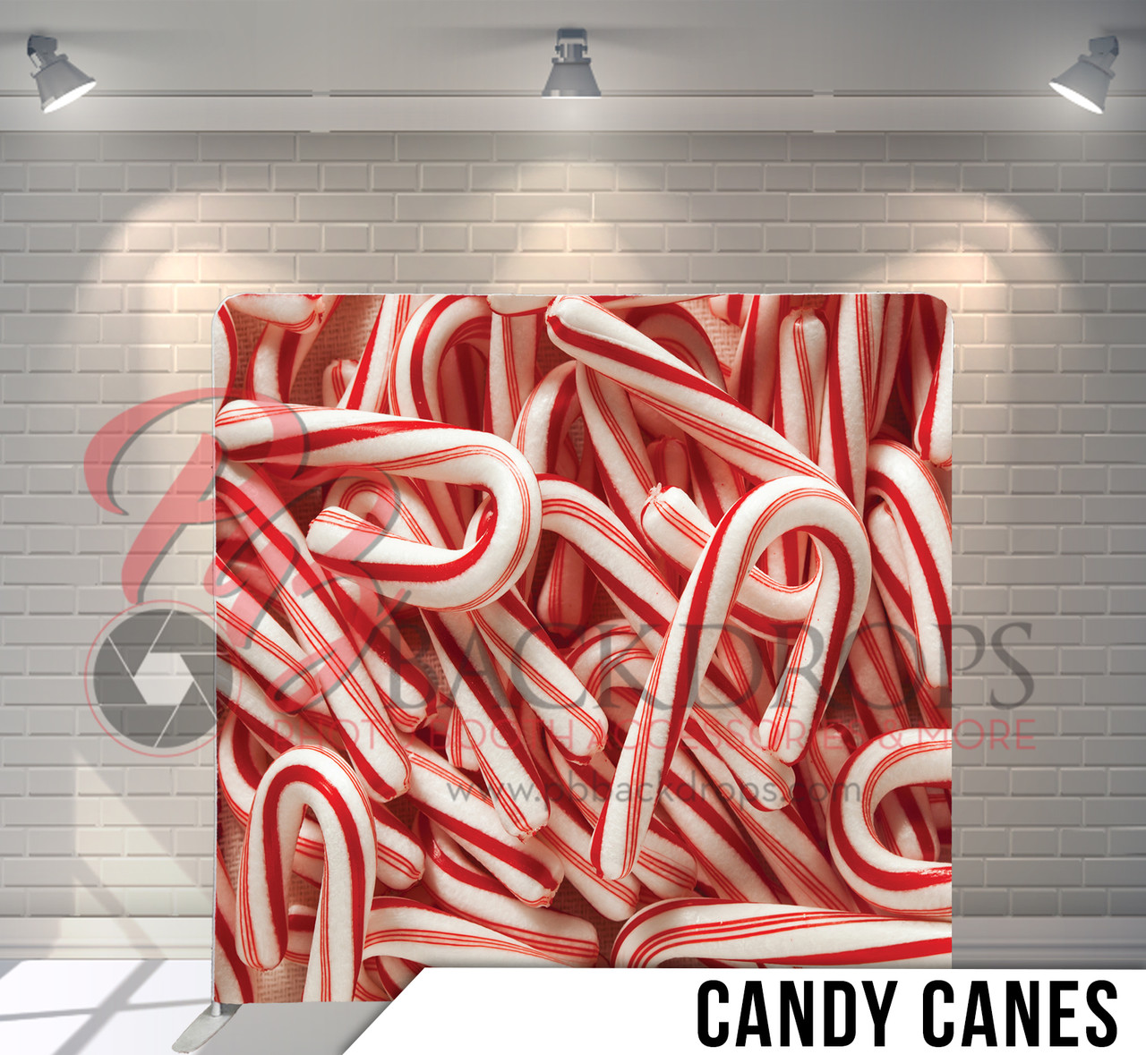 Pillow Cover Backdrop (Candy Canes) - PB Backdrops