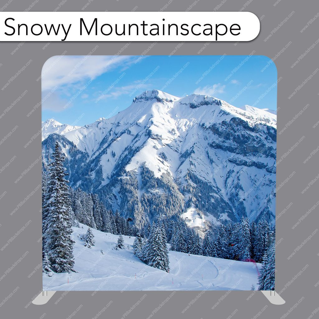 Pillow Cover Backdrop (Snowy Mountainscape) - PB Backdrops