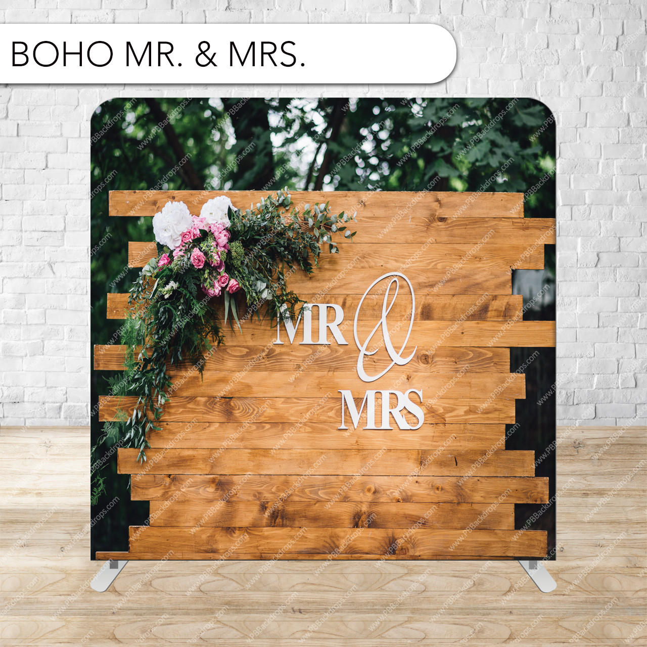 Pillow Cover Backdrop (Boho Mr and Mrs) - PB Backdrops