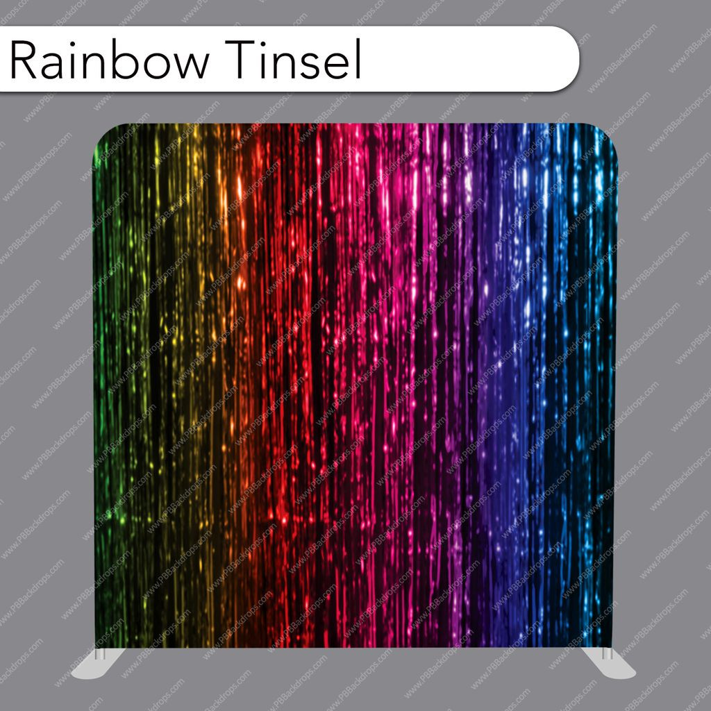 Pillow Cover Backdrop (Rainbow Tinsel) - PB Backdrops