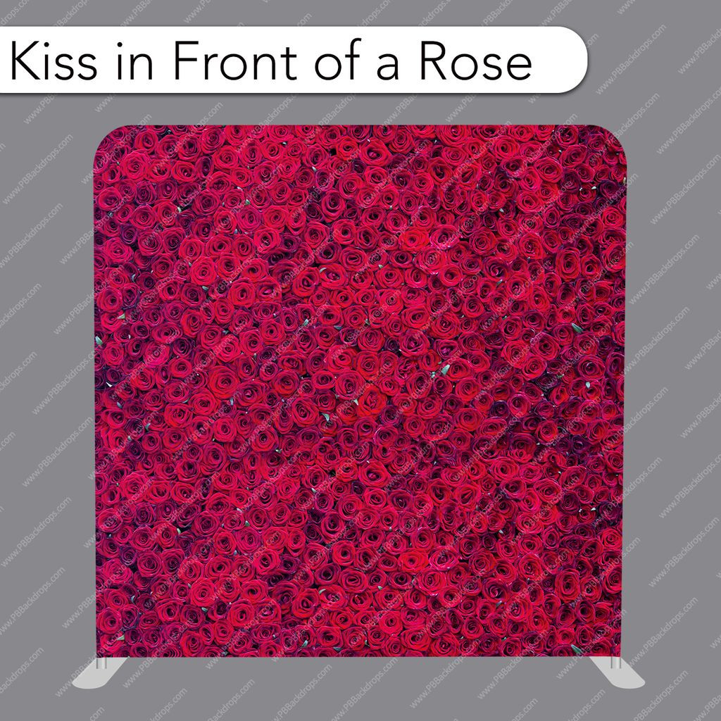 Pillow Cover Backdrop (Kiss In Front Of A Rose) - PB Backdrops