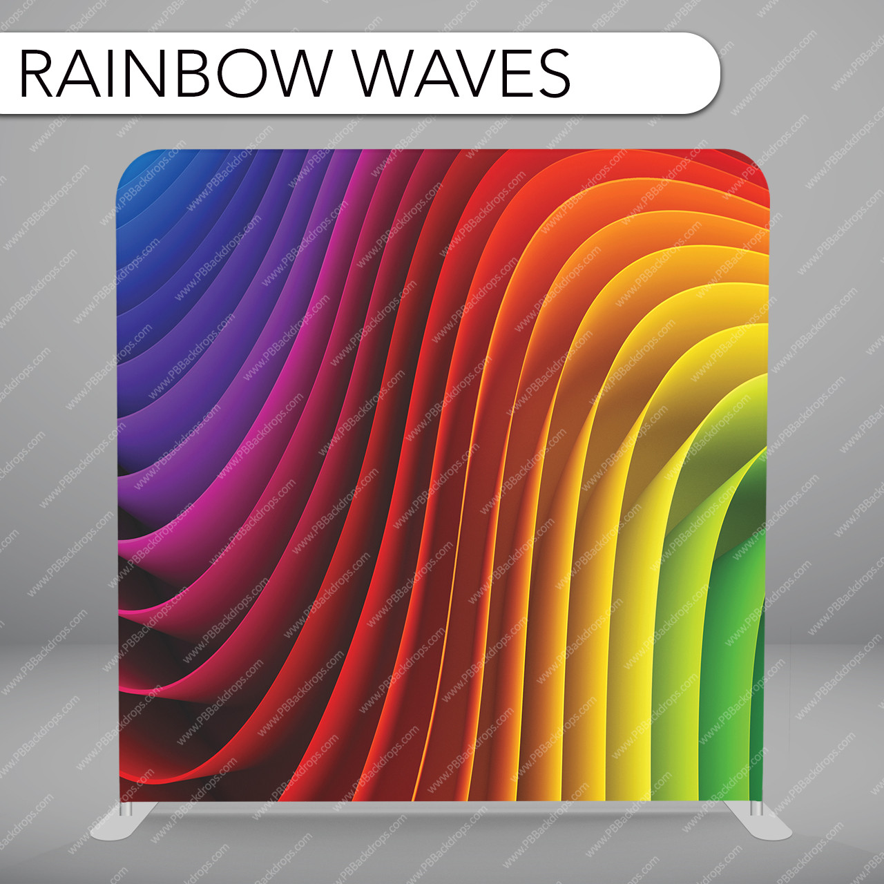 Pillow Cover Backdrop (Rainbow Waves) - PB Backdrops
