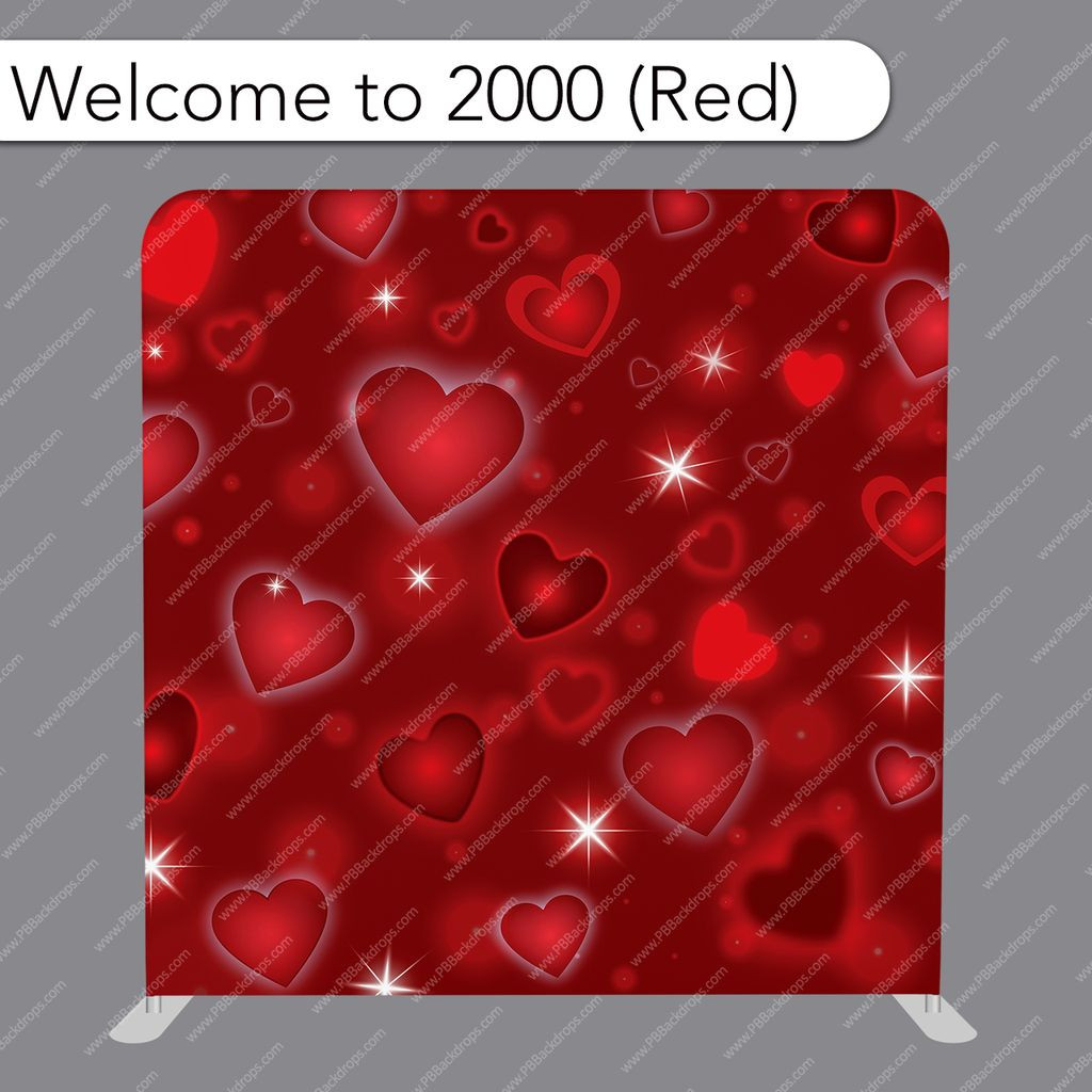Pillow Cover Backdrop (Welcome to 2000 - Red) - PB Backdrops