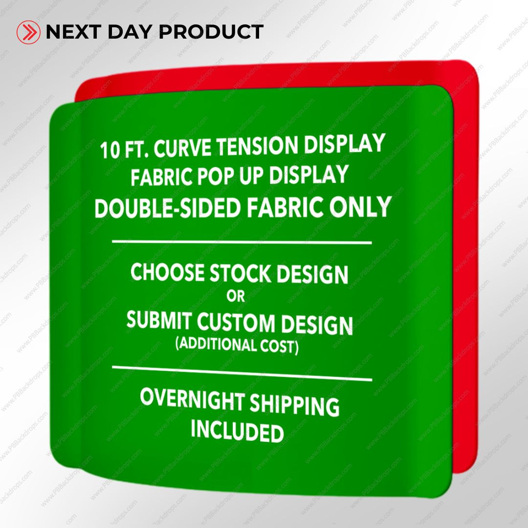 10ft Curve Tension Fabric Display, Double-Sided fabric only including ...