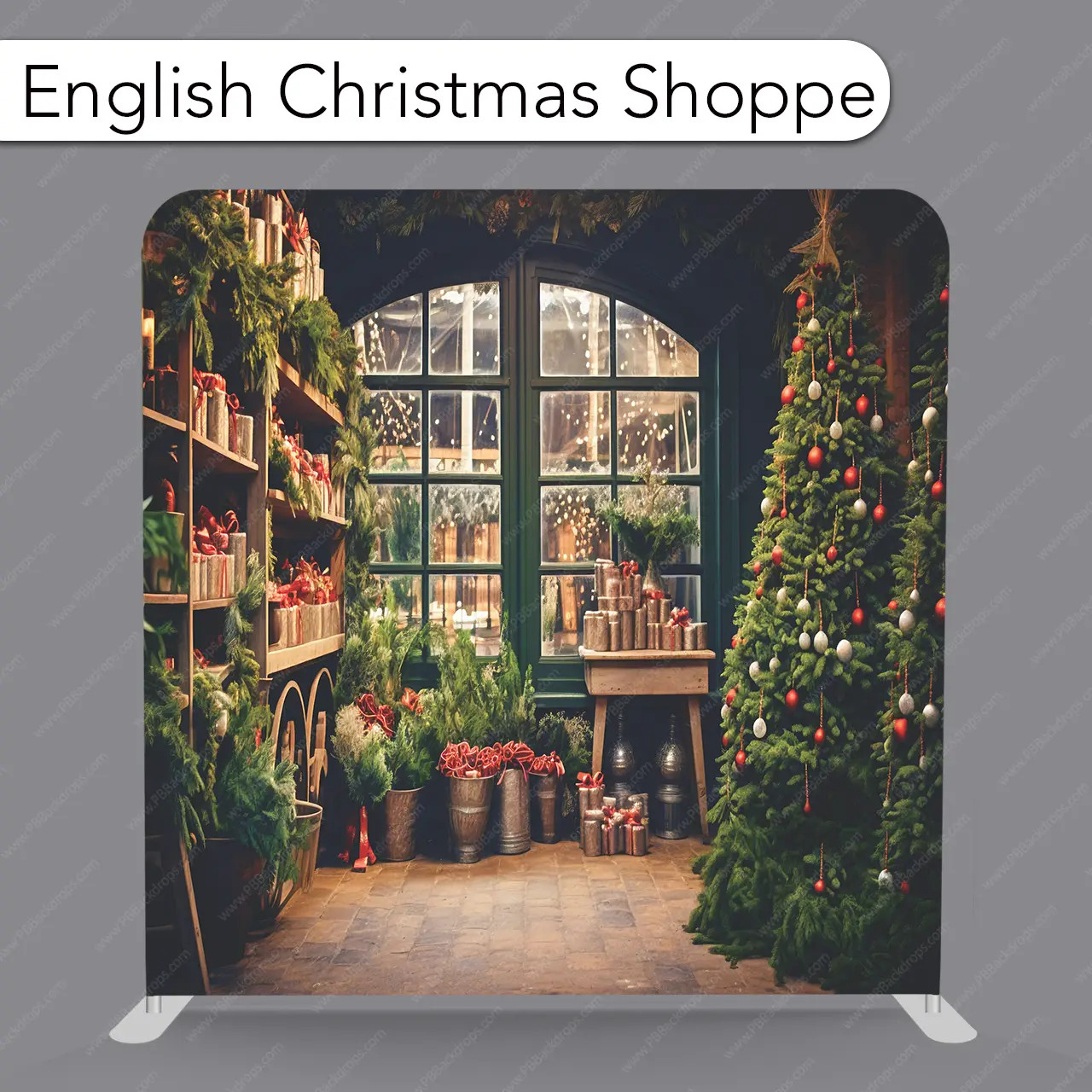 Pillow Cover Backdrop (English Christmas Shoppe) - PB Backdrops