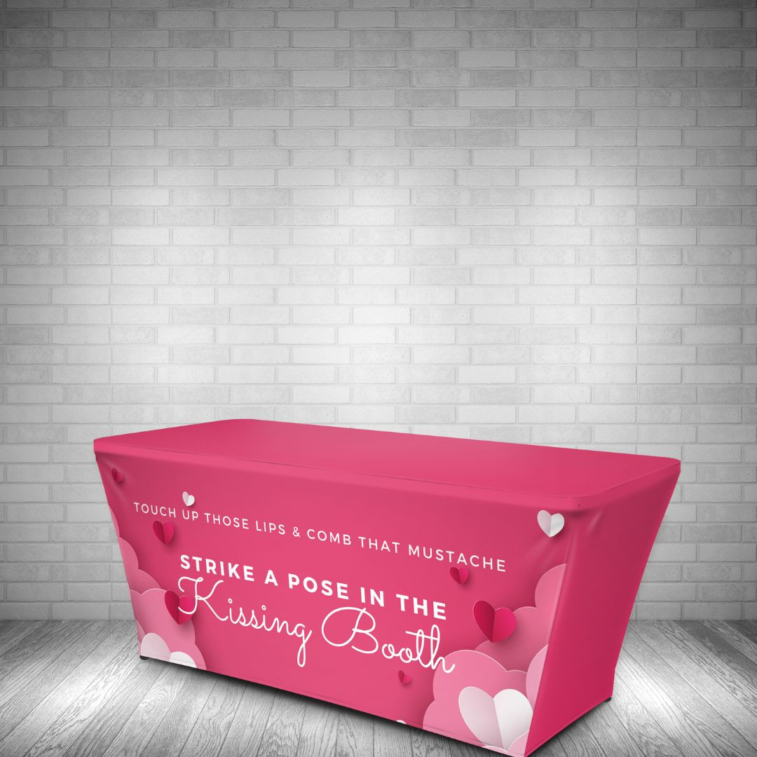 Spandex, Fitted, or Throw Table Cover, 4ft-6ft-8ft (Pink Plaid)