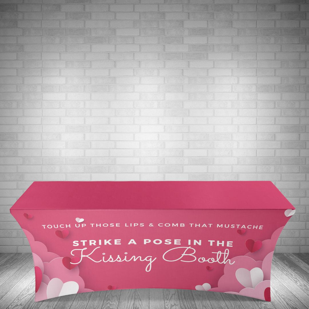 Spandex, Fitted, or Throw Table Cover, 4ft-6ft-8ft (Pink Plaid)