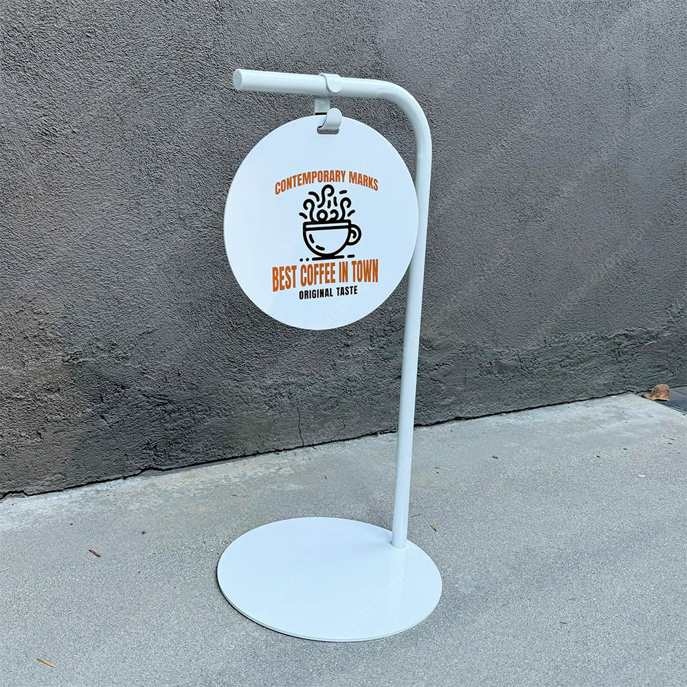 Pop-Up Pathway Rounded Sidewalk Signs, Black or White - PB Backdrops