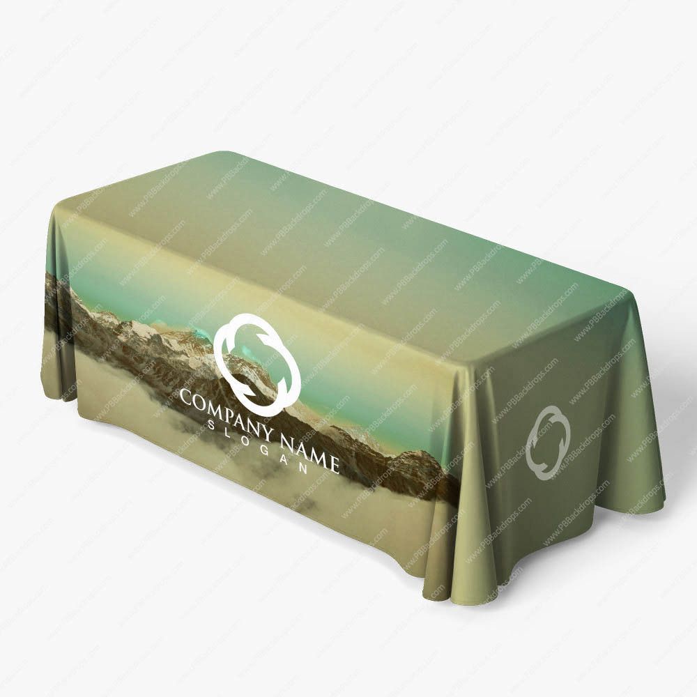 6ft Table Cover 3-sided (Open Back) or 4-sided (Closed Back) with ...