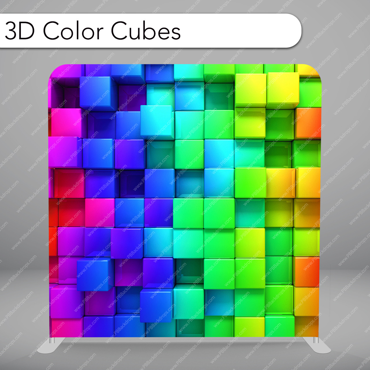 Pillow Cover Backdrop (Color 3D Cubes) - PB Backdrops