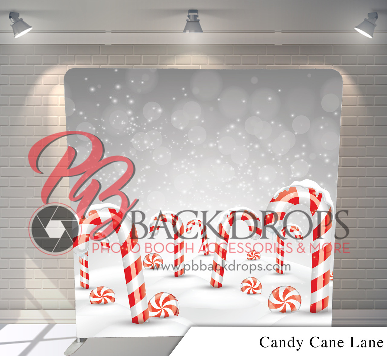 Pillow Cover Backdrop (Candy Cane Lane) - PB Backdrops