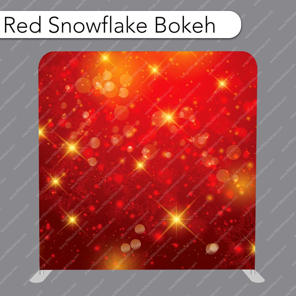 Pillow Cover Backdrop (Red Snowflake Bokeh) - PB Backdrops