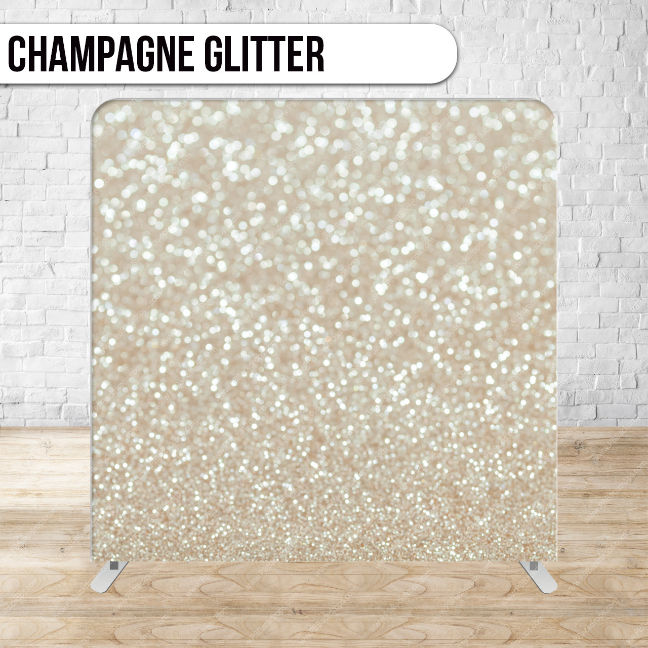 Pillow Cover Backdrop (Champagne Glitter) - PB Backdrops