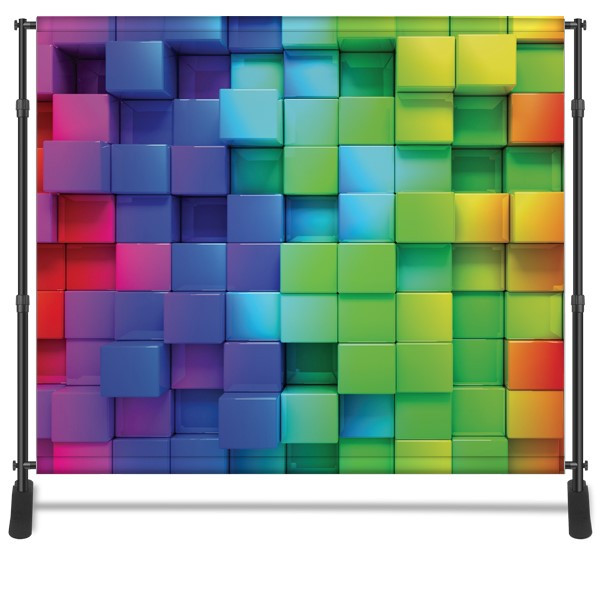 8x8 Printed Tension fabric backdrop (Light wood w/String Lights) - PB ...