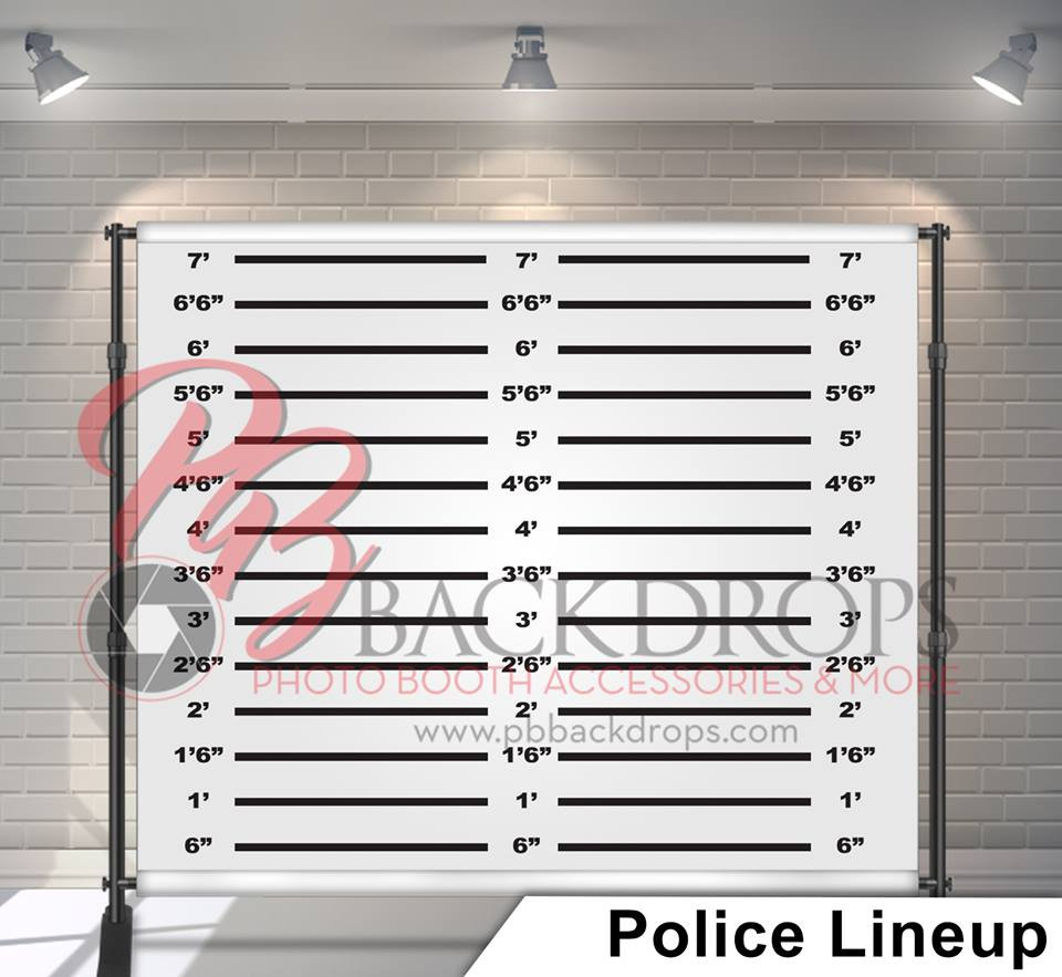 8x8 Printed Tension fabric backdrop (Police Lineup) - PB Backdrops