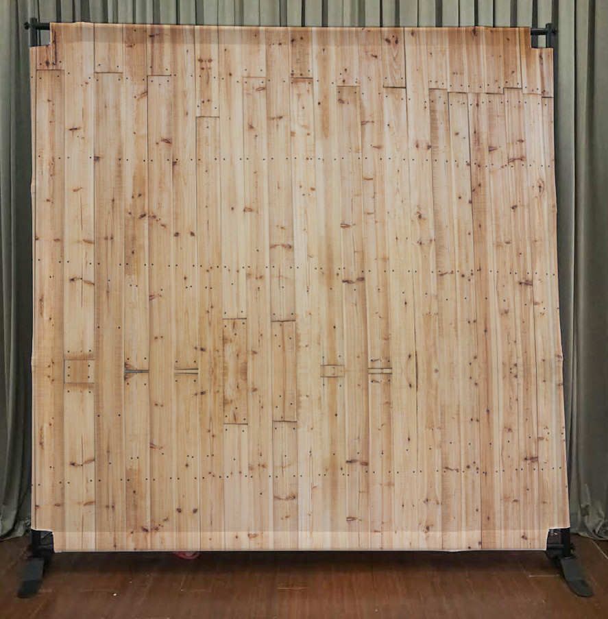 8x8 Printed Tension fabric backdrop (Dark Wood with String Lights) - PB ...