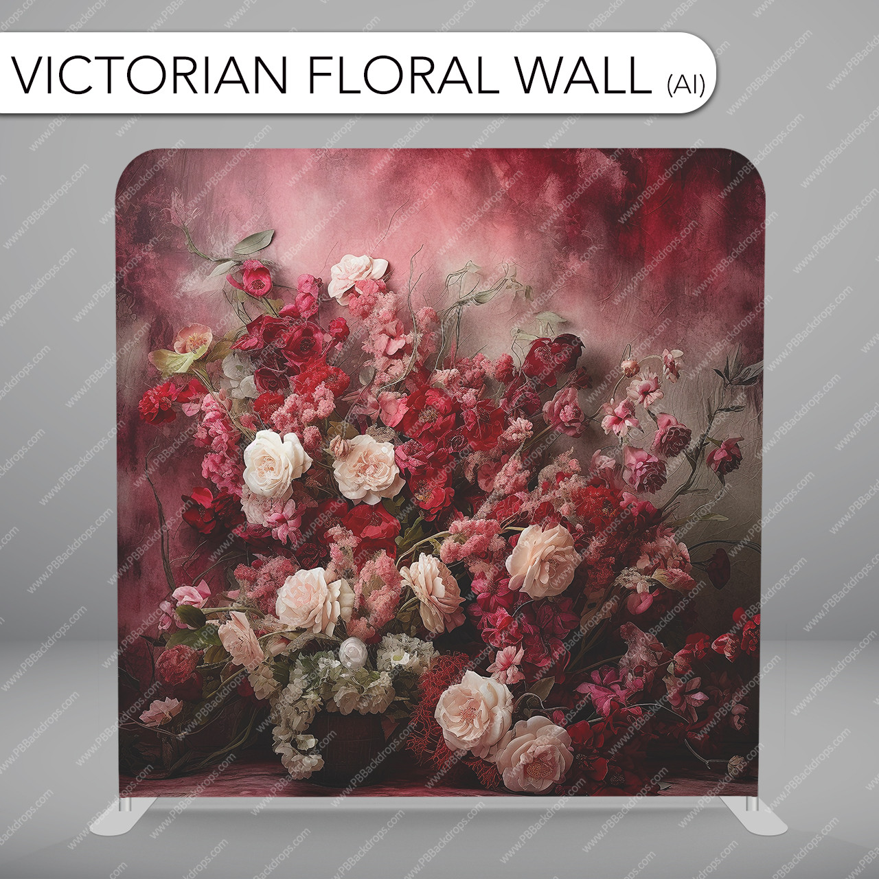 Pillow Cover Backdrop (Victorian Floral Wall) - PB Backdrops