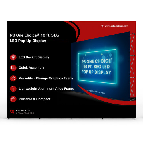 Pb One Choice® 10 Ft Seg Led Pop Up Display Pb Backdrops