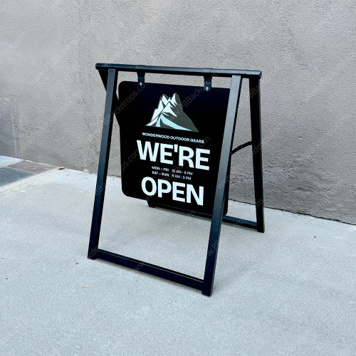 Pop-Up Custom Metal A-Frame Signs, 24" W x 30" H, Black or White - PB ...