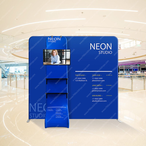 Shelf & TV Rack Display for Tension Fabric Backdrops - PB Backdrops