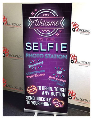 Selfie Station Bright #2 Retractable Banner - PB Backdrops