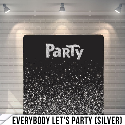 Pillow Cover Backdrop (Everybody Let's Party Silver) - PB Backdrops