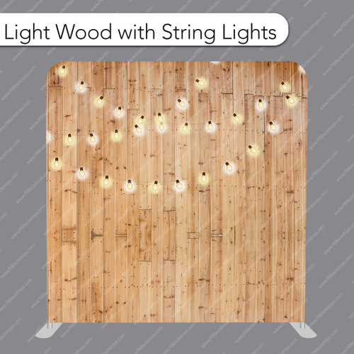 Pillow Cover Backdrop (Light Wood w/String Lights) - PB Backdrops