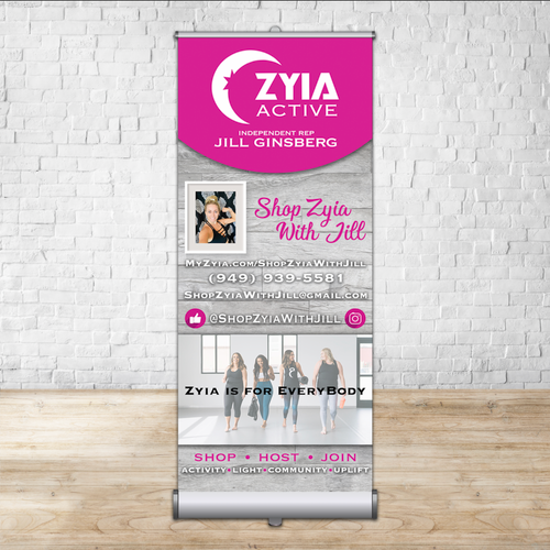 Zyia Custom Retractable - Single-sided 33" x 81" - PB Backdrops