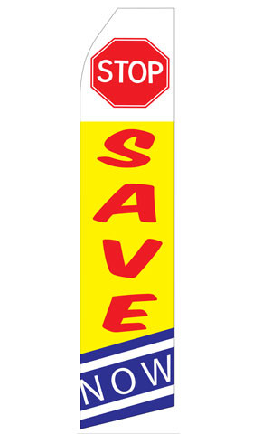 Stop Save Now Econo Stock Flag - PB Backdrops