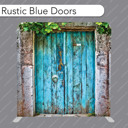 Pillow Cover Backdrop (Rustic Blue Doors) - PB Backdrops