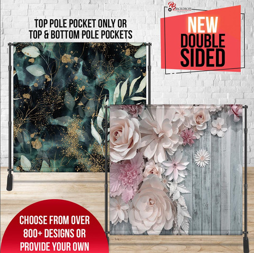 10x8 Single- or Double-Sided Pole Pocket Tension Fabric Backdrop - Our ...