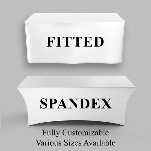 Custom Spandex or Fitted Table Cover with or without Zipper in back 4FT ...