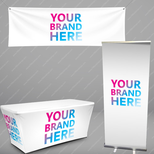 Show Bundle Package (Banner, retractable and table cover) - PB Backdrops