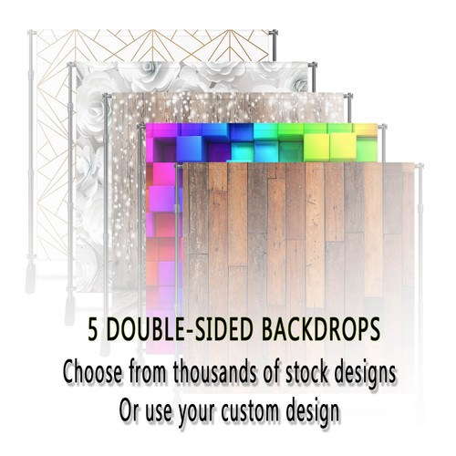 Pole Pocket Backdrop Bundle #5 - 5 Double-Sided 8x8 Backdrops - Our ...