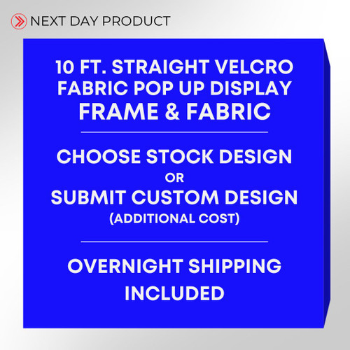10ft Straight Velcro Fabric Pop Up Display, Frame and Fabric, including ...