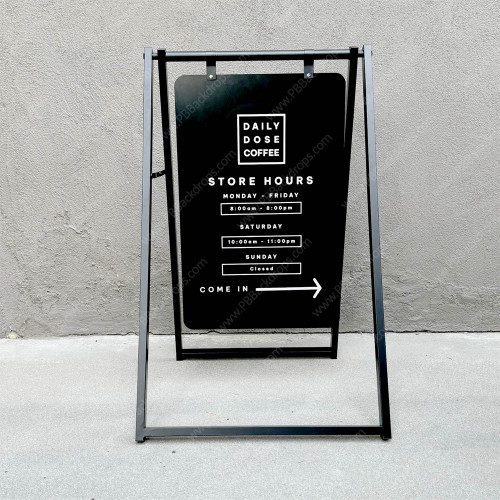 Pop-Up Custom Metal LARGE A-Frame Signs, 24" W x 18" H, Black or White ...