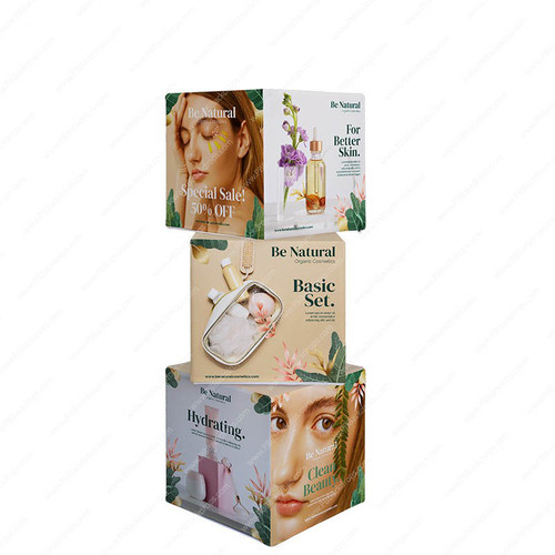 Rotating 3D Fabric Cube Display