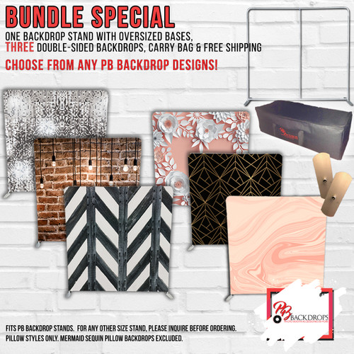 Pillow Cover Frame and 3 Double Sided Backdrop Bundle Any colors any ...