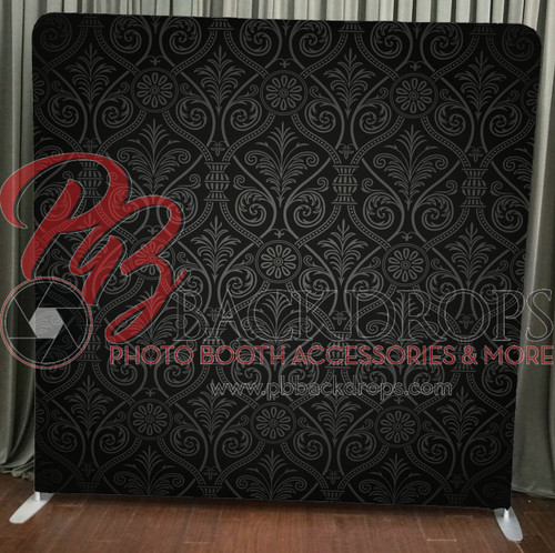 Pillow Cover Backdrop (Black and Grey Damask) - PB Backdrops
