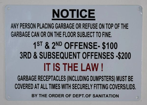 BUILDING SIGNS / ROOM SIGNS - TRASH ROOM SIGN / CHUTE ROOM SIGNS - HPD ...