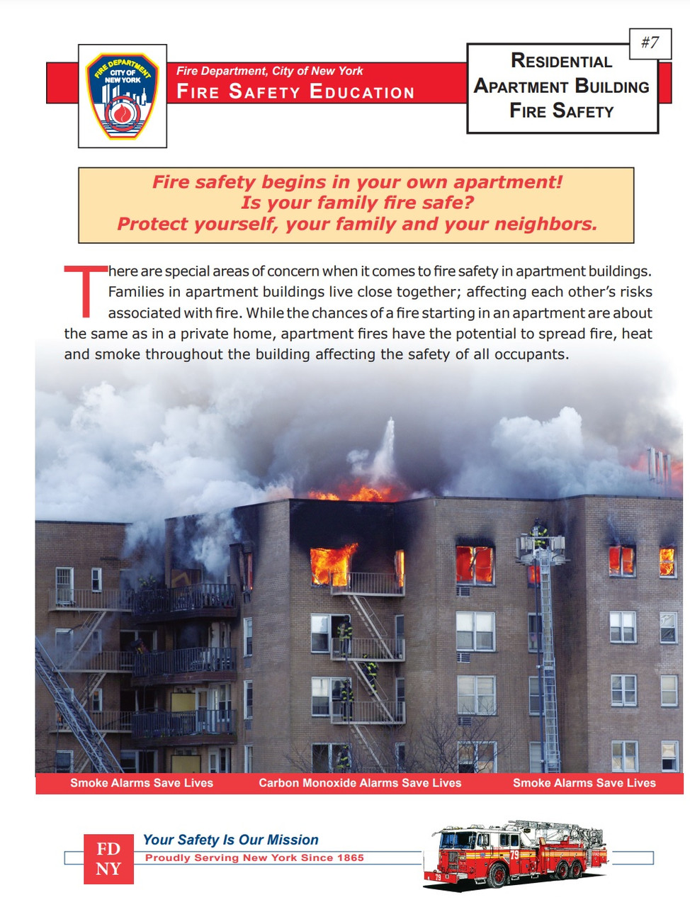 Residential Apartment Fire Safety Flyer