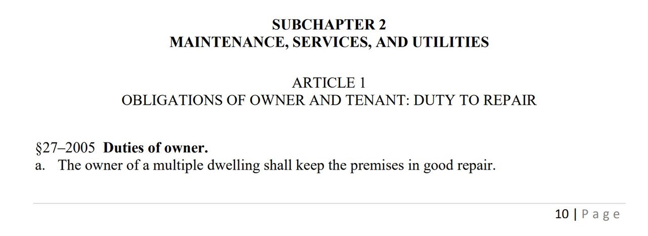 New York City Housing Maintenance Code