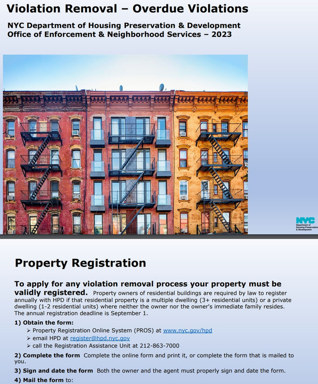 Violation Removal - overdue violations hpd NYC Guide